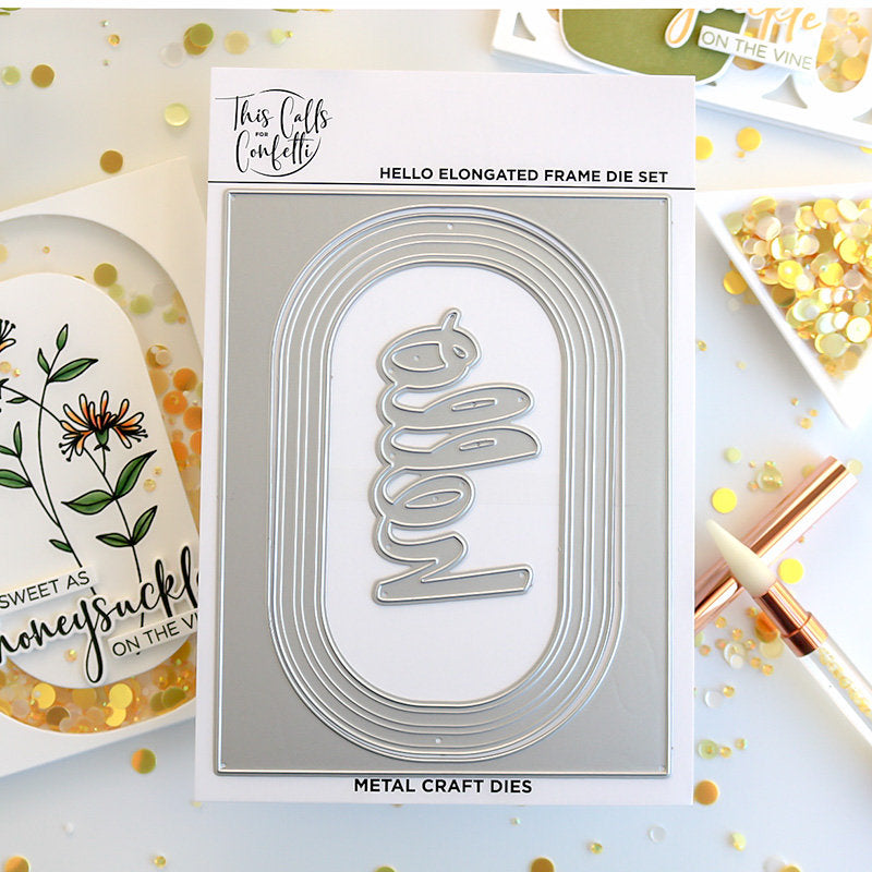 Hello Elongated Frame Die Set – beau Q Creations